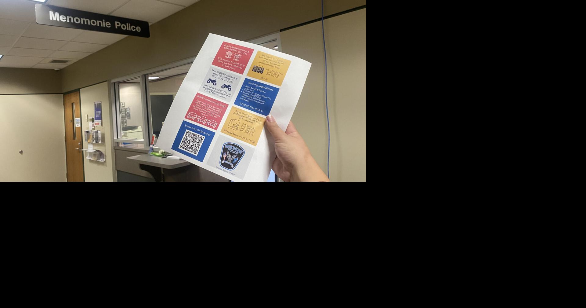 Menomonie Police Department handing out ordinance reminders to college ...