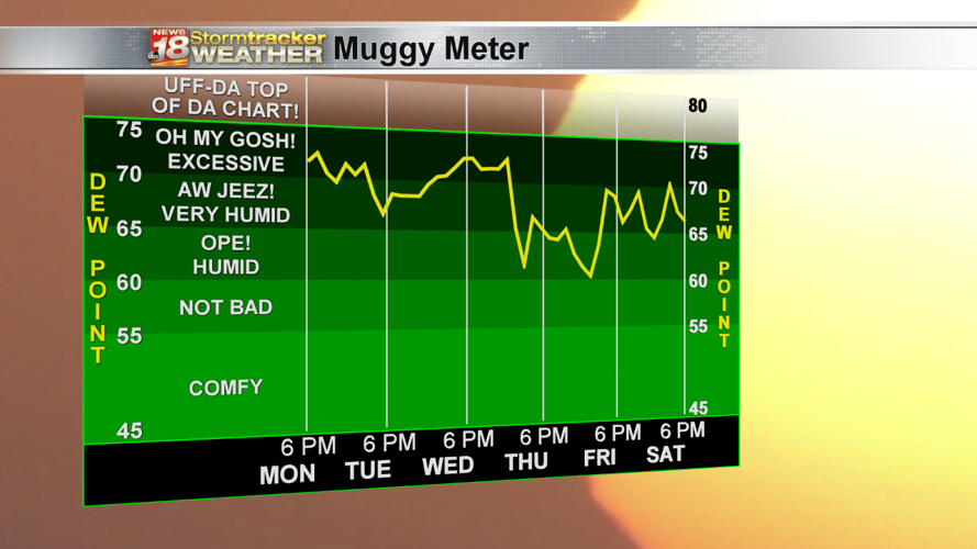 Icky, sticky, hot and humid air puts heat indices near 95 Tuesday | 18 ...