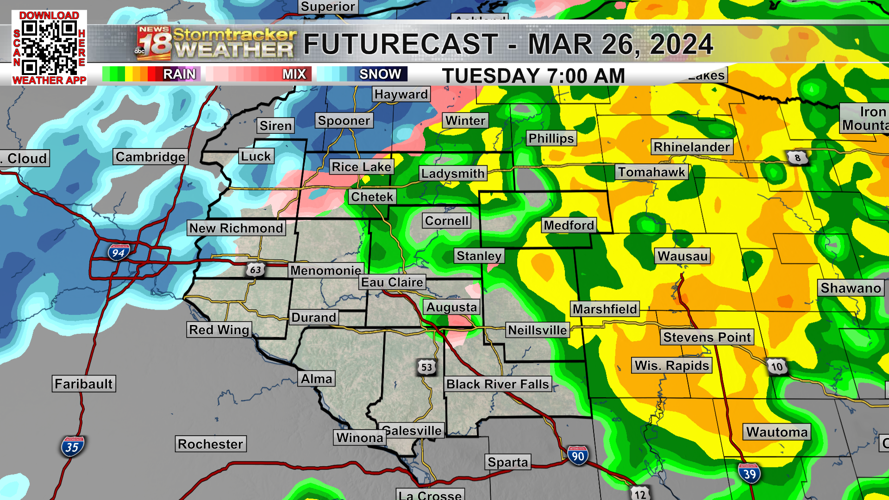 Spring storm system continues today as the precipitation changes to ...
