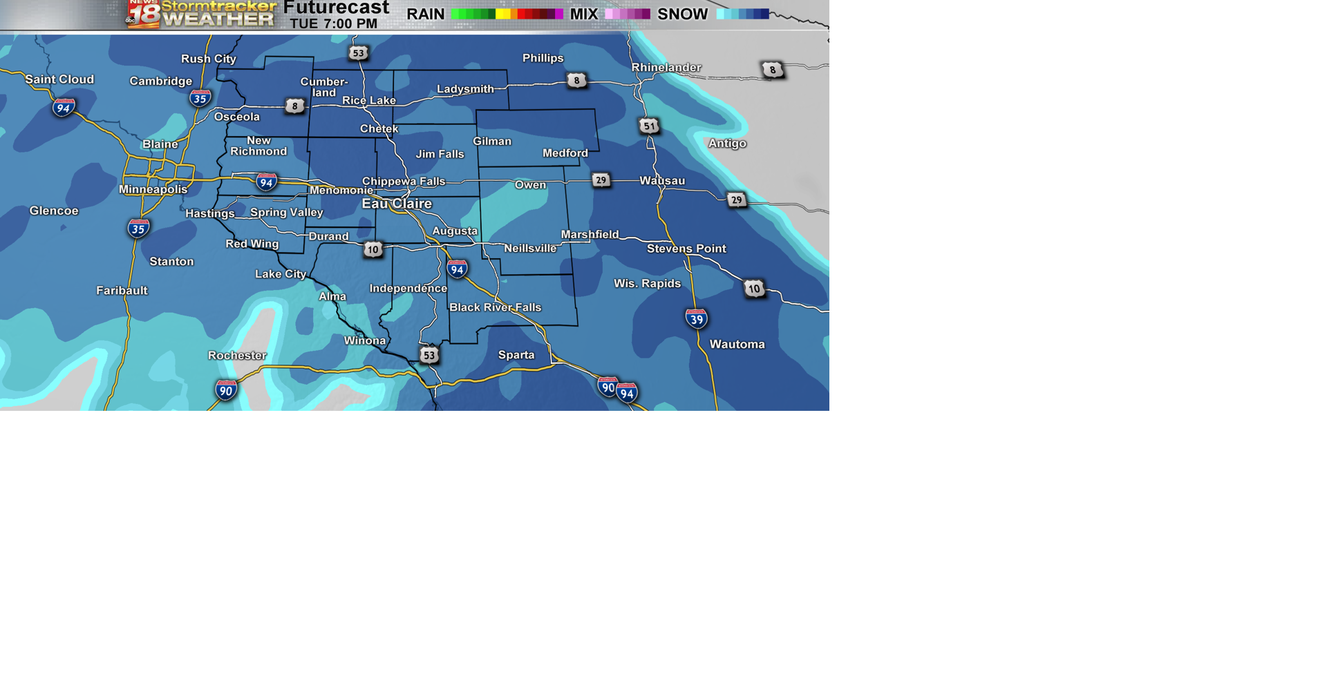Snow still expected in Western Wisconsin, but heaviest will miss to the ...