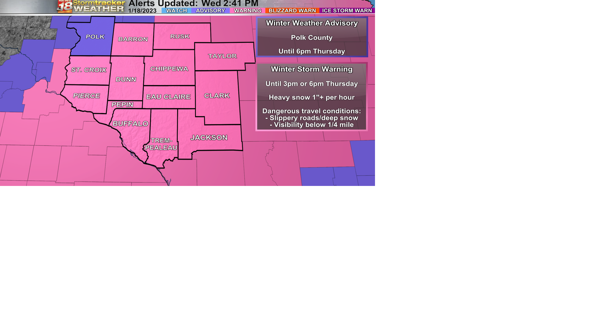 Winter Storm Warning expanded to include Barron and St. Croix counties ...