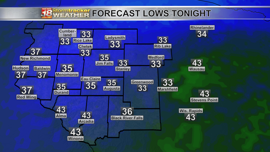 Friday has chances for both morning frost and afternoon strong storms ...