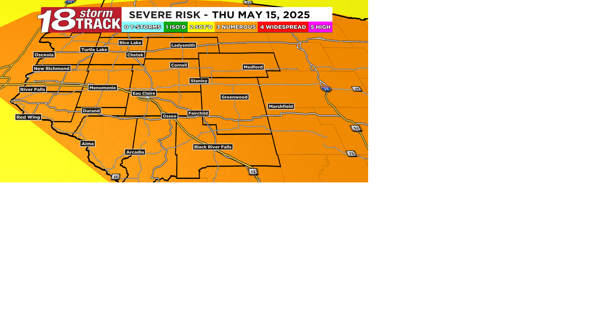 Still tracking the chance for strong to severe thunderstorms Thursday ...