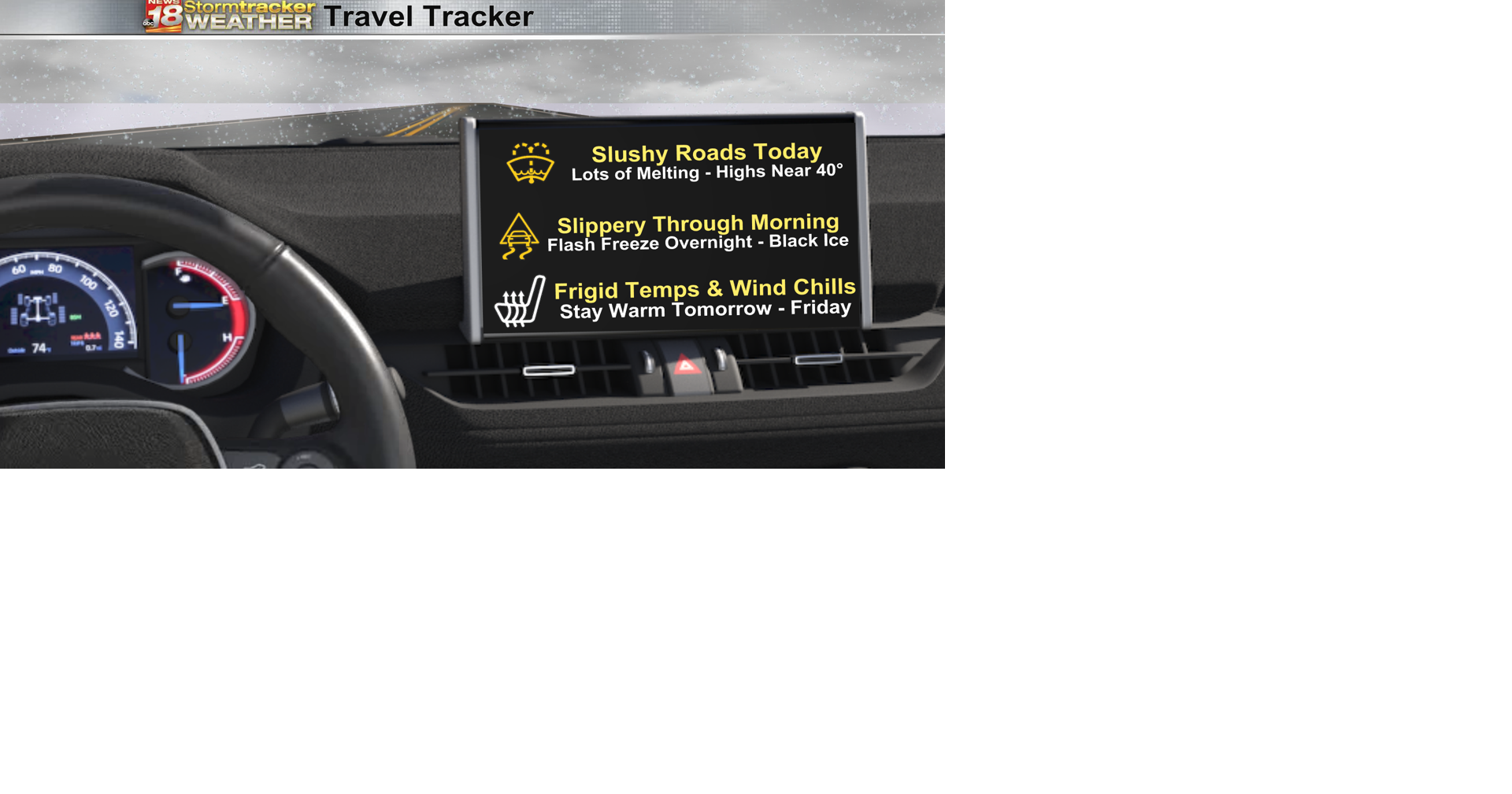 Flash freeze expected as temps drop 40 degrees overnight | 18 Storm ...