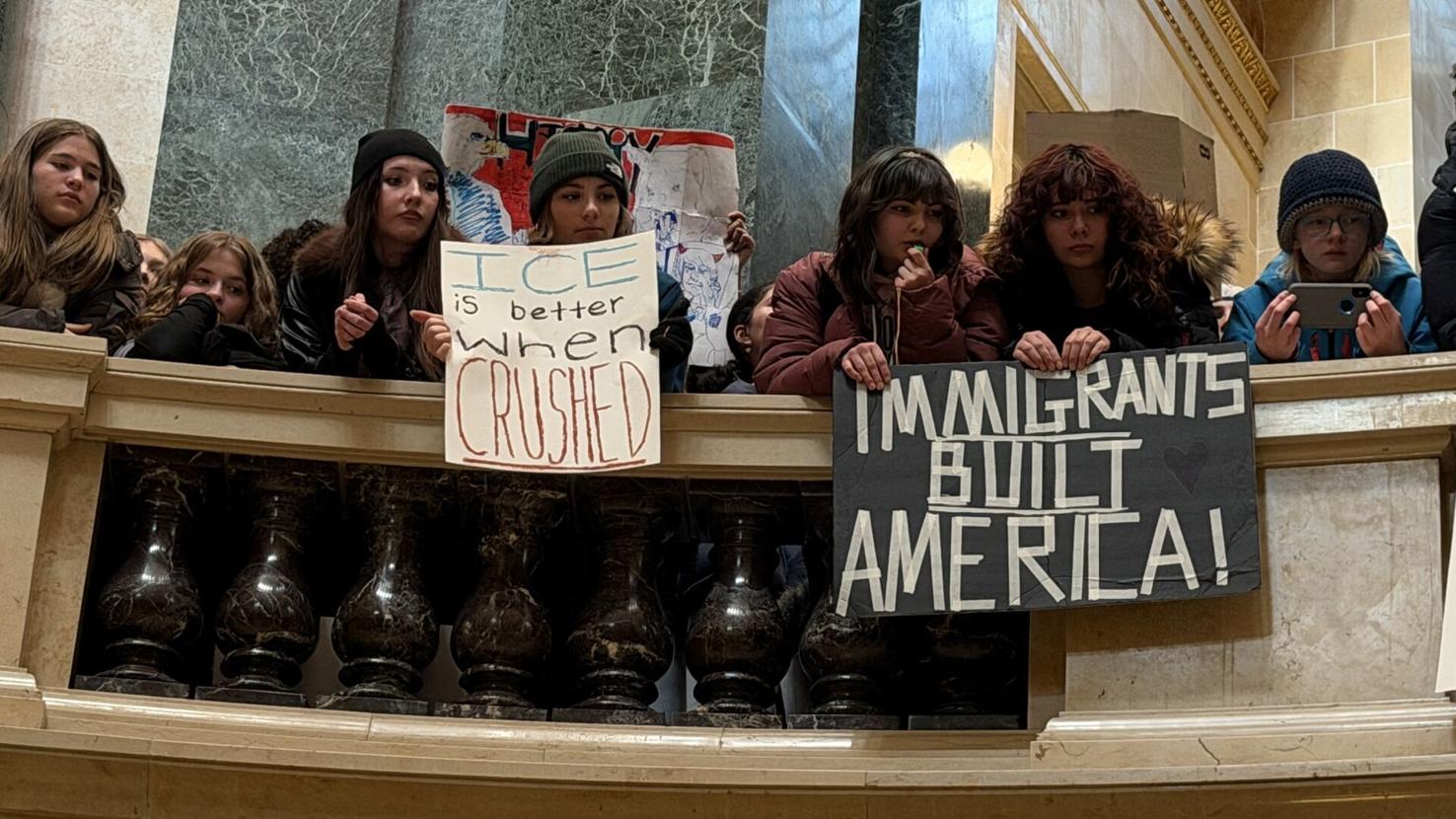 Madison high school students walk out, protest ICE actions | Wisconsin ...