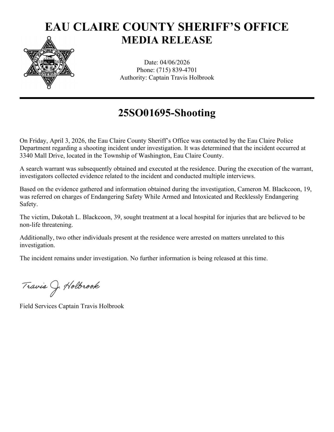 Suspect and victim identified in Eau Claire shooting incident | Crime ...