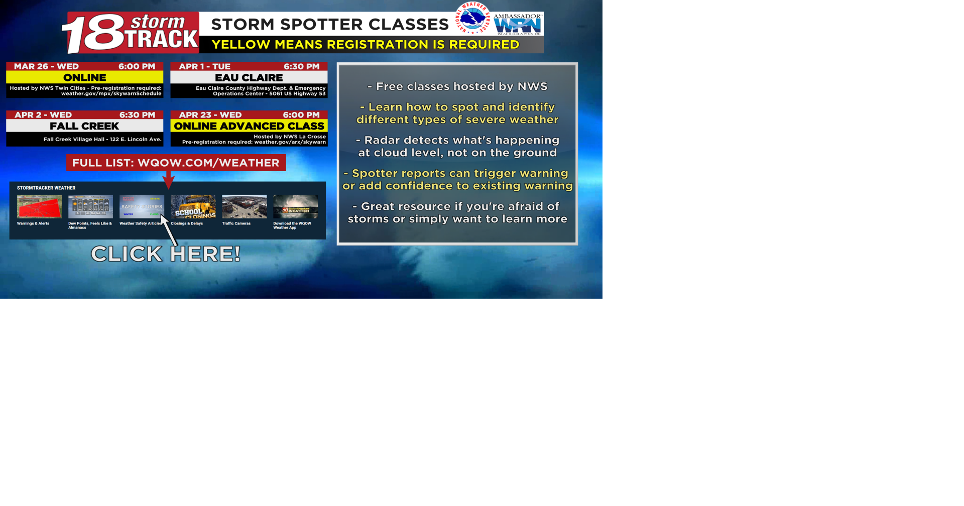NWS releases 2025 Skywarn Storm Spotter Training class schedule ...