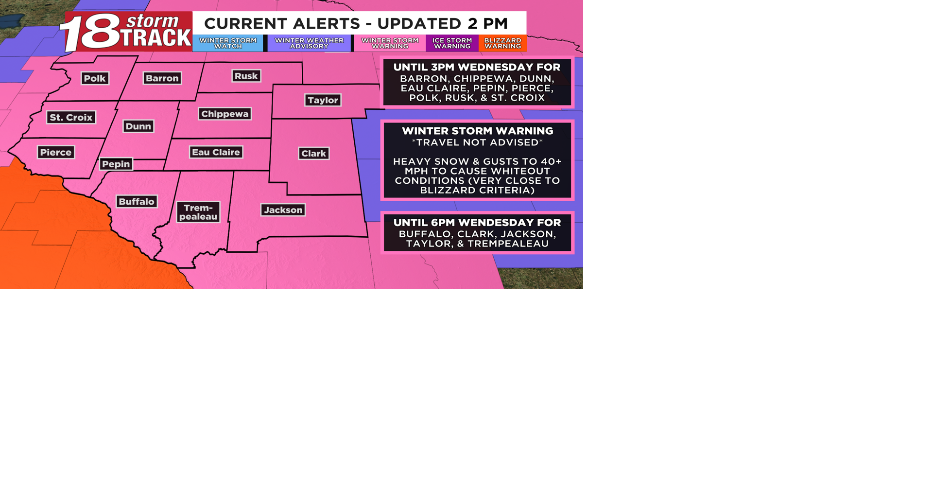 TRAVEL NOT ADVISED: Winter Storm Warning in effect for all of Western ...