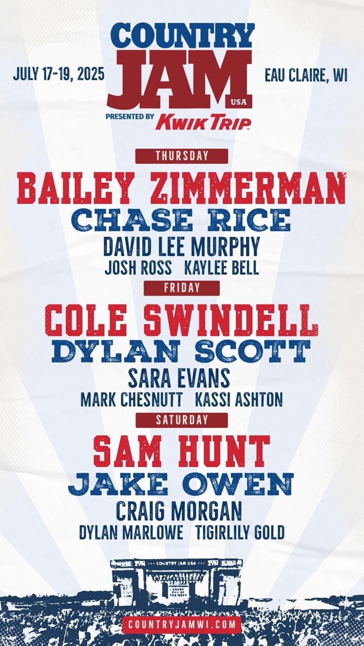 Country Jam announces 2025 lineup | Eye On Eau Claire | wqow.com