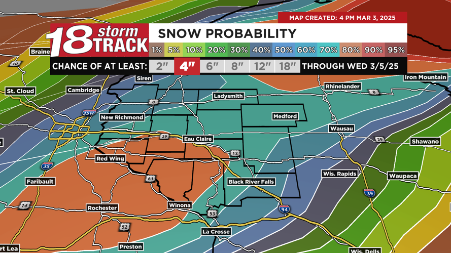 WINTER STORM WATCH: Heavy rain to change to snow Tuesday night along ...