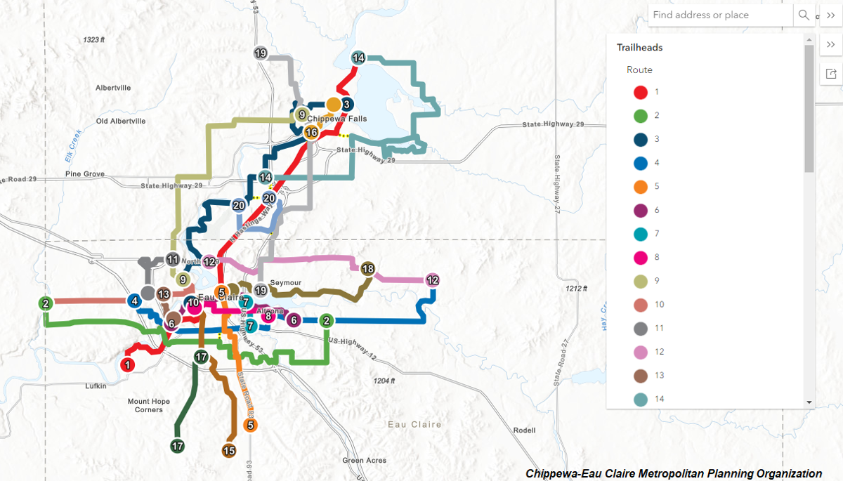 New map shows bike routes across Chippewa Valley | Eye On Eau Claire ...