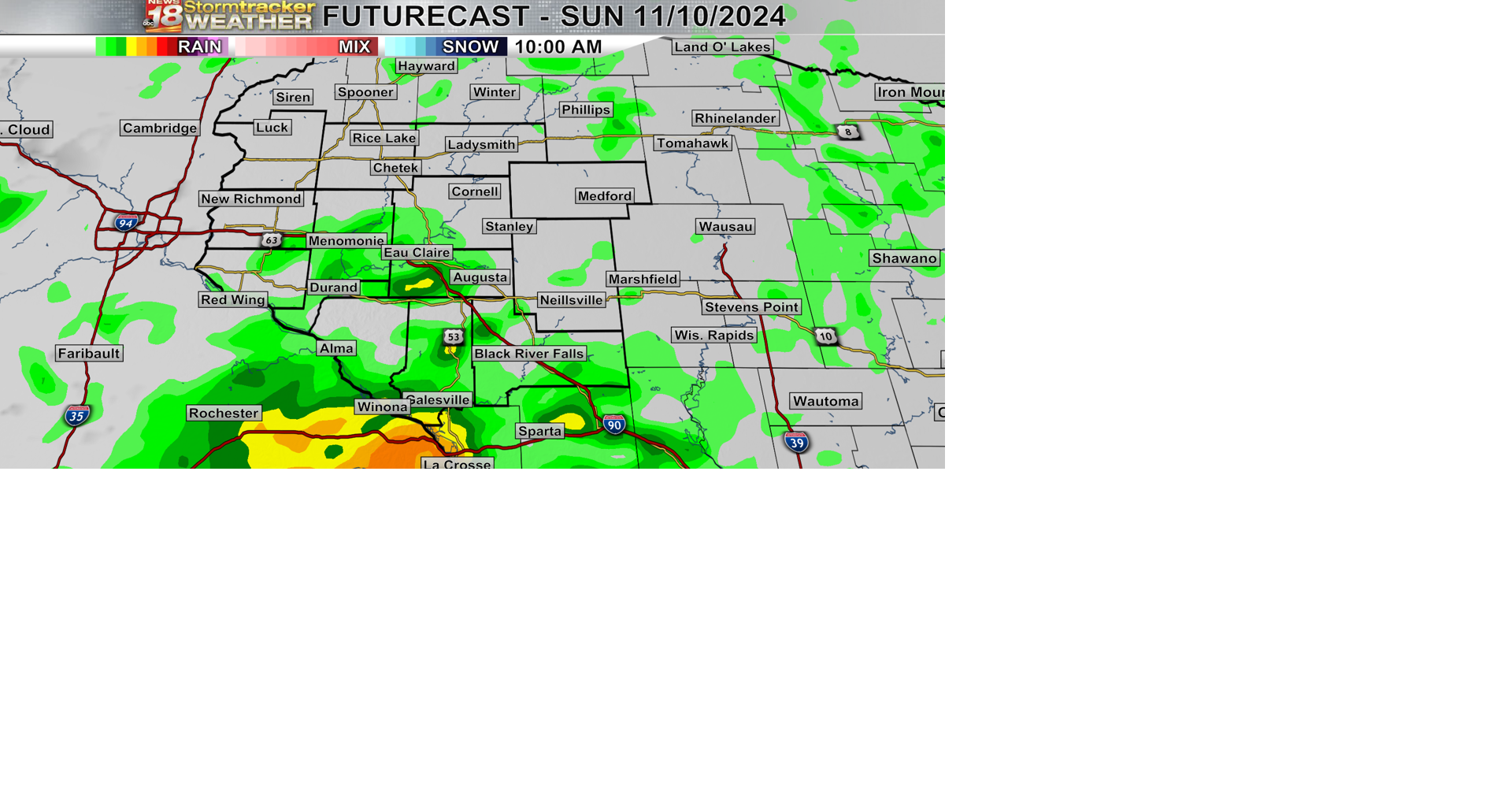 A brief shower possible Sunday with temperatures staying in the 40s and ...