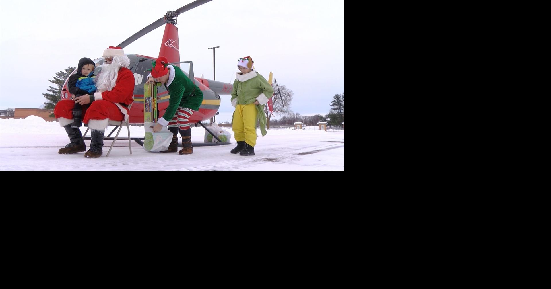 Santa takes helicopter to give local kids presents in Chippewa Falls ...