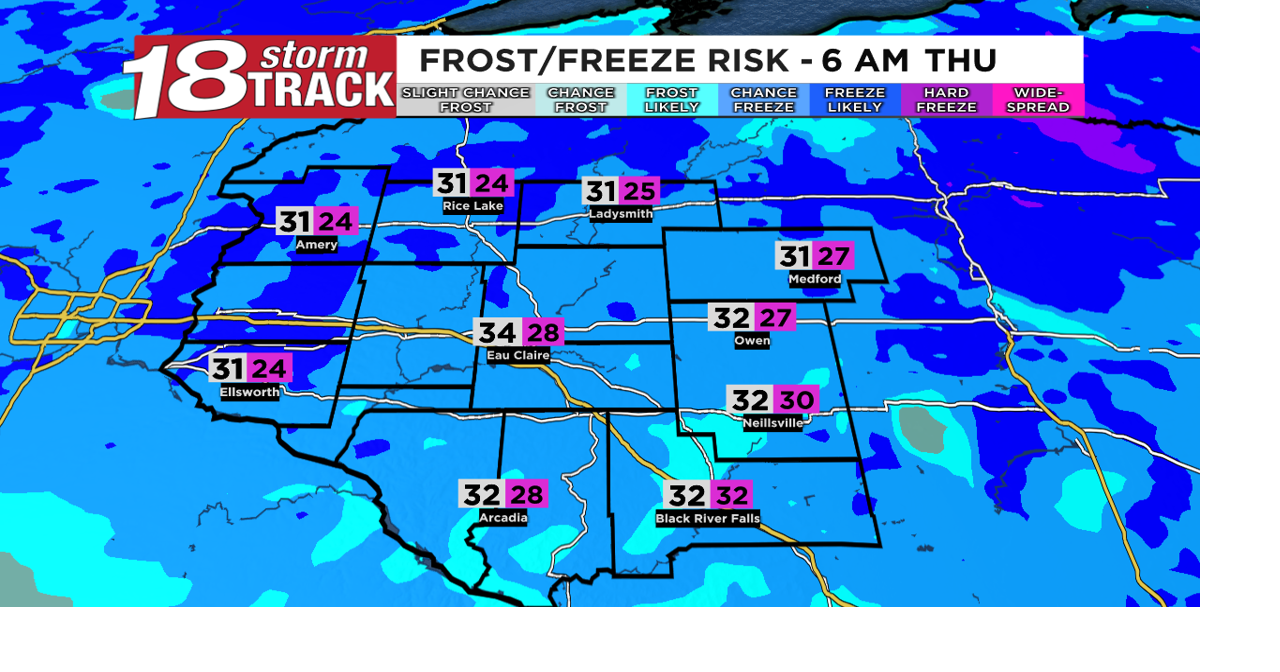 Thursday morning frost and a freeze with a slight chance of rain | Top ...