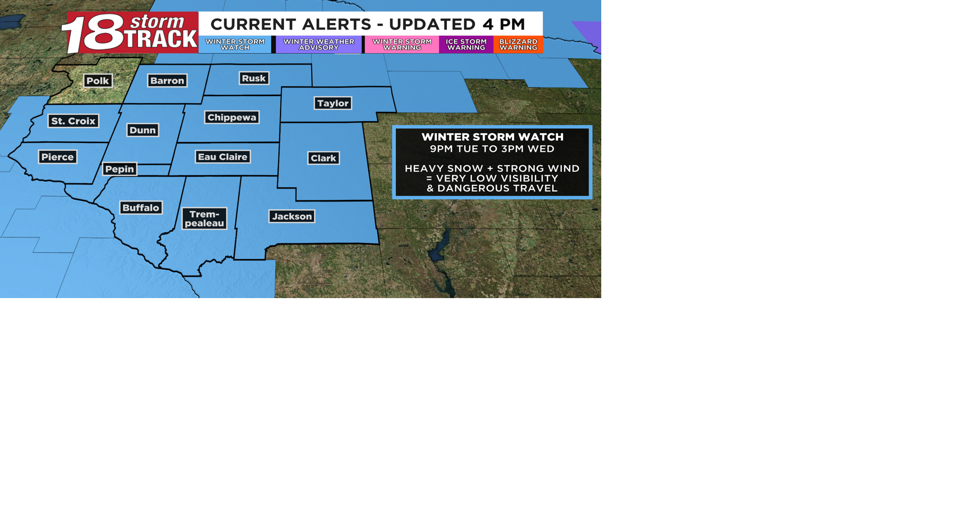 WINTER STORM WATCH: Heavy rain to change to snow Tuesday night along ...