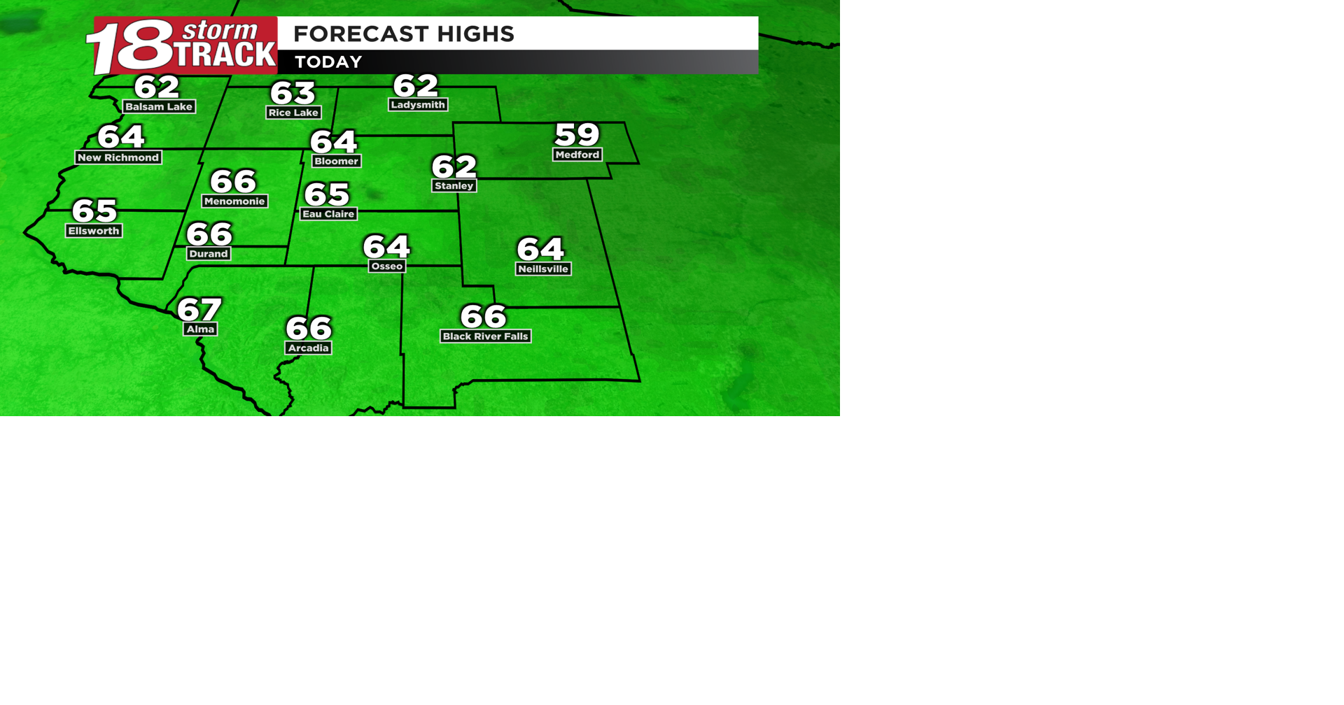 Forecast High Temps Today.png | | wqow.com