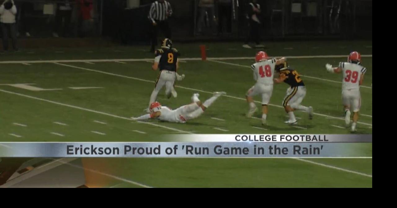 Erickson proud of 'run game in the rain' | Video | wqow.com