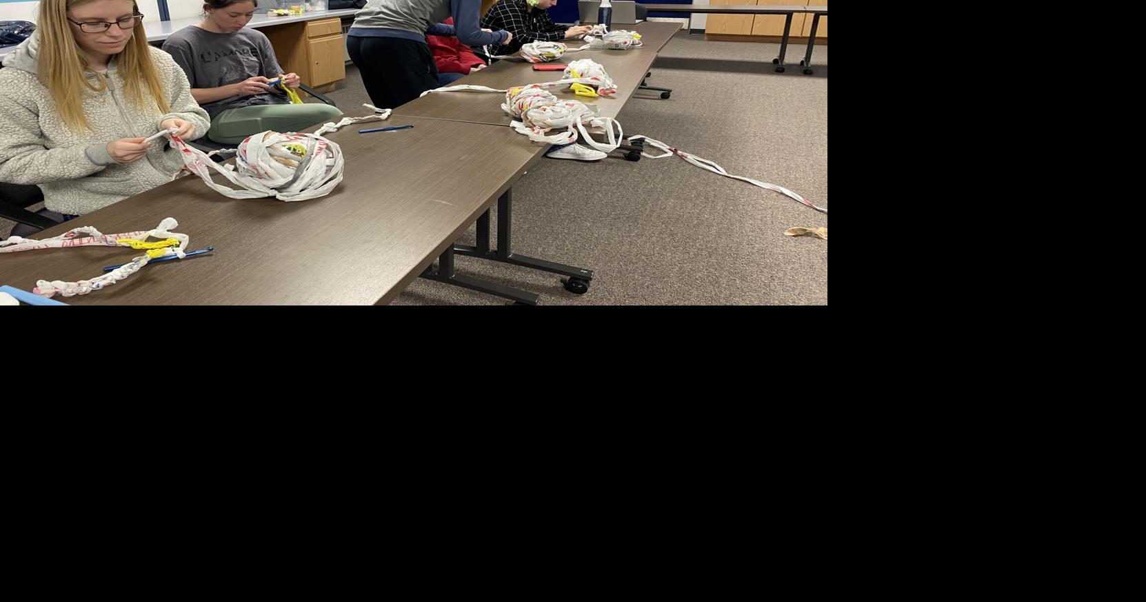 UWEC students turn plastic bags into beds for those facing homelessness ...