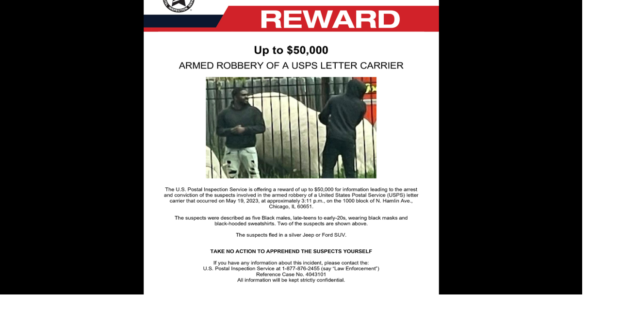 Postal Service offering up to $50,000 reward for tips on May armed ...