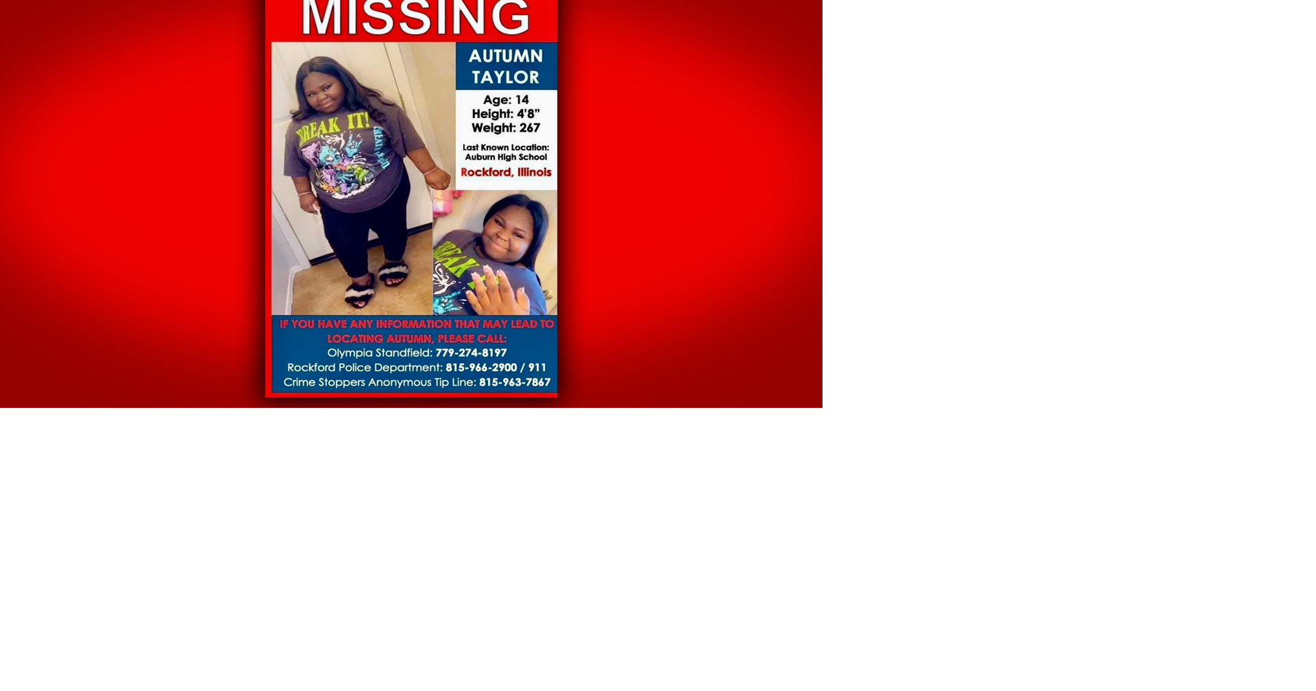 Missing Rockford teen found according to mother's social media post ...