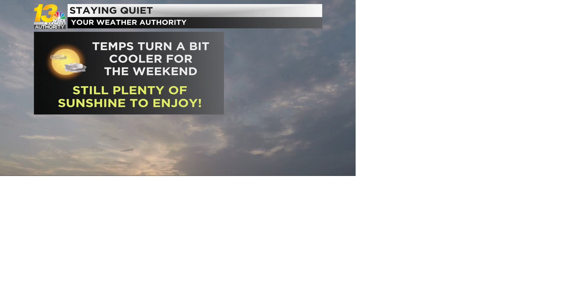 Cooler but still sun-filled weekend ahead | Weather | wrex.com