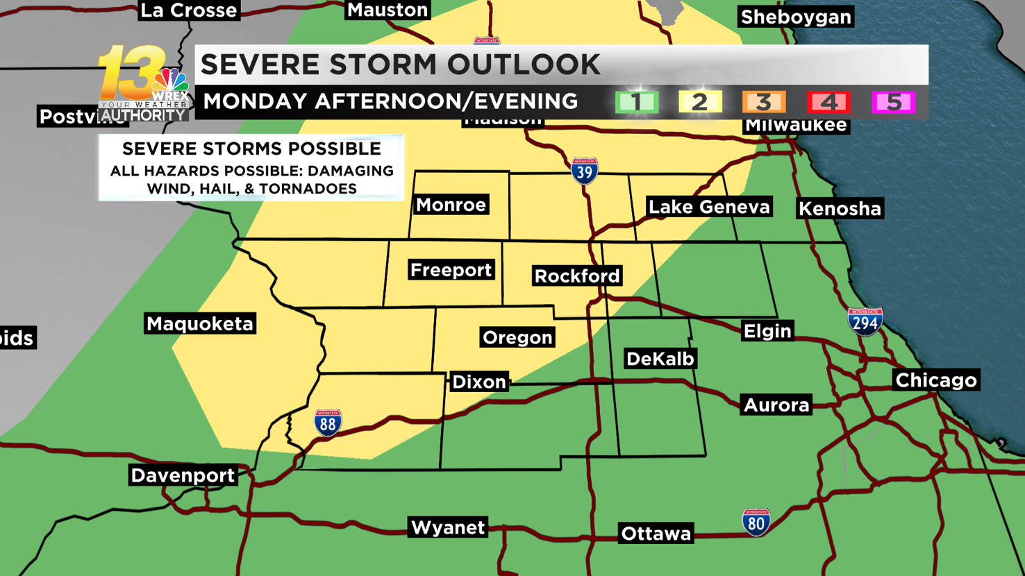 Despite lots of dry time, stronger storms are possible later today ...