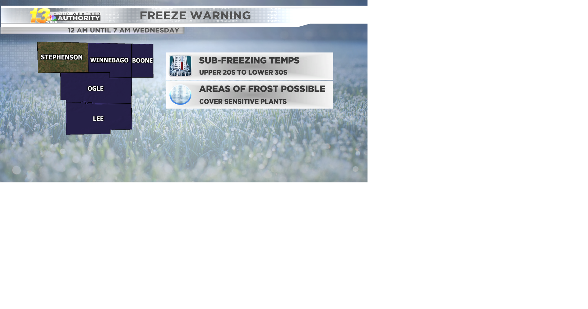 The threat for sub-freezing temperatures remains into tonight | Top ...