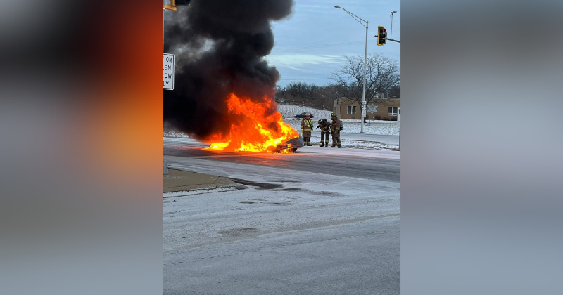 Local firefighters put out car fire on Route 20 | Illinois | wrex.com