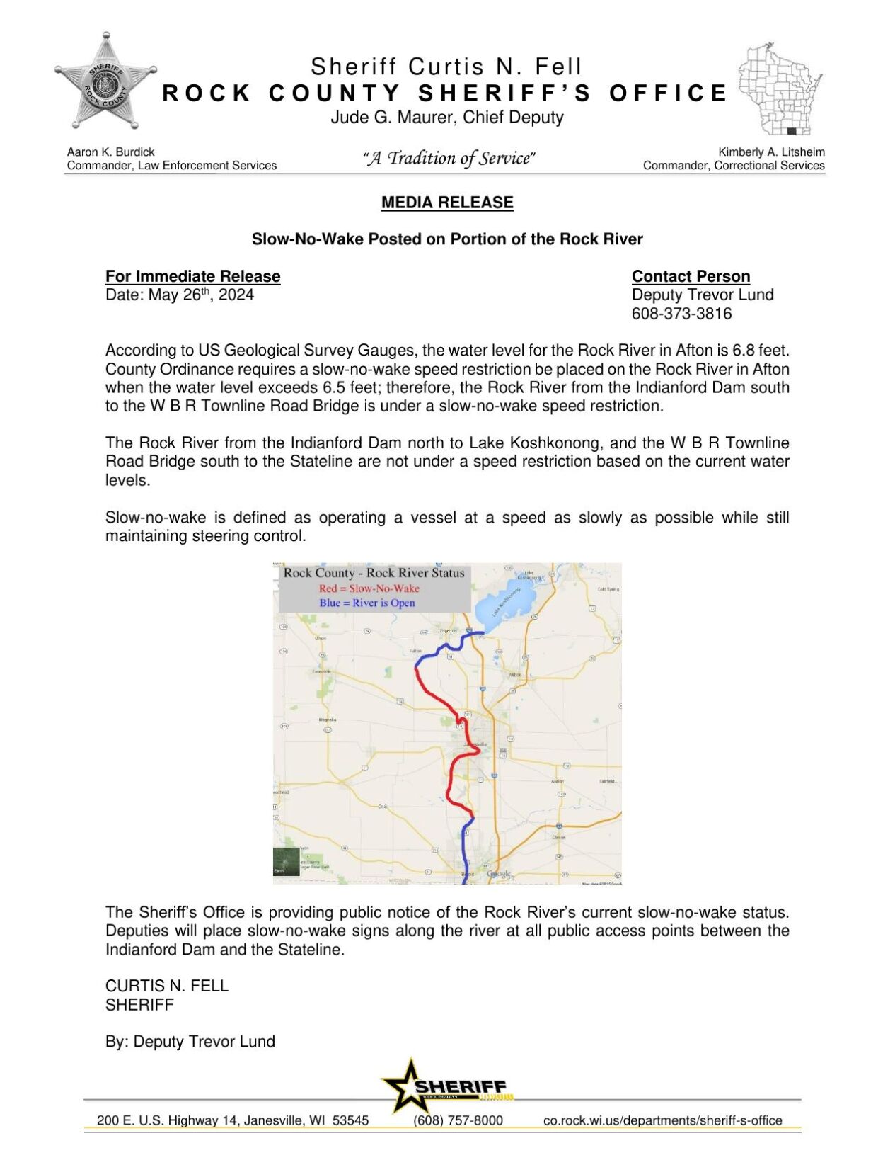 Speed restrictions placed on sections of the Rock River as water levels ...