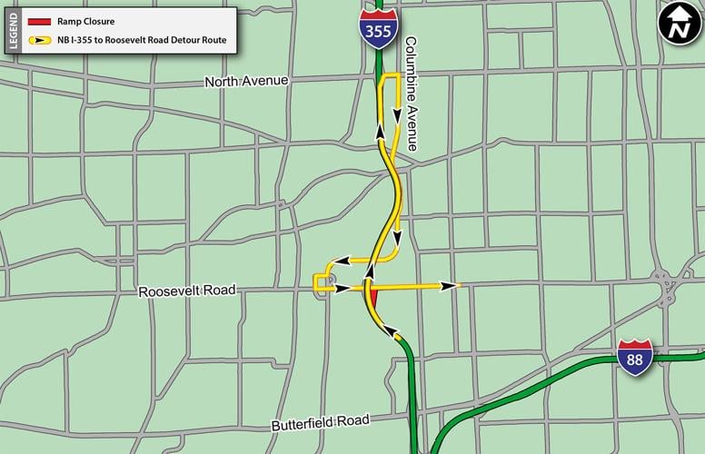 Overnight lane closures along I-355 in Lombard moved to next weekend ...