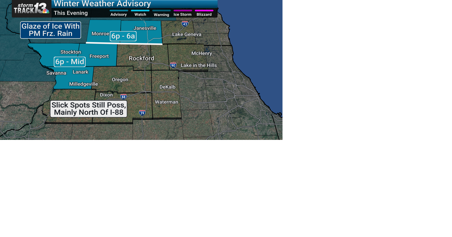 Slick conditions with freezing rain, snow through Wednesday morning ...