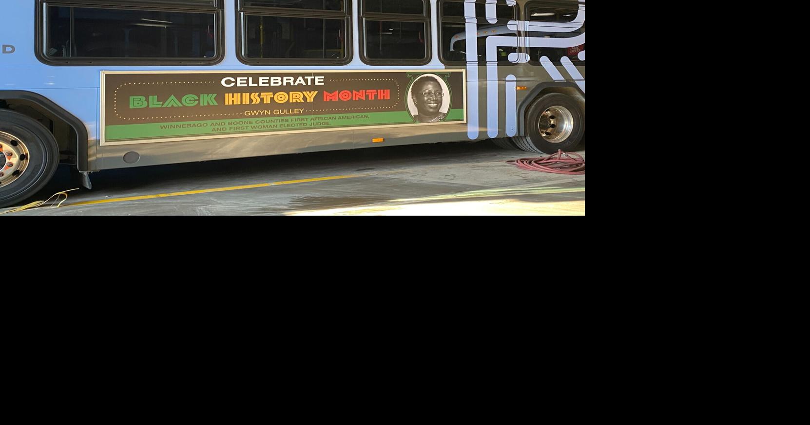 RMTD Celebrate Black History Month bus sign Gwyn Gulley | | wrex.com