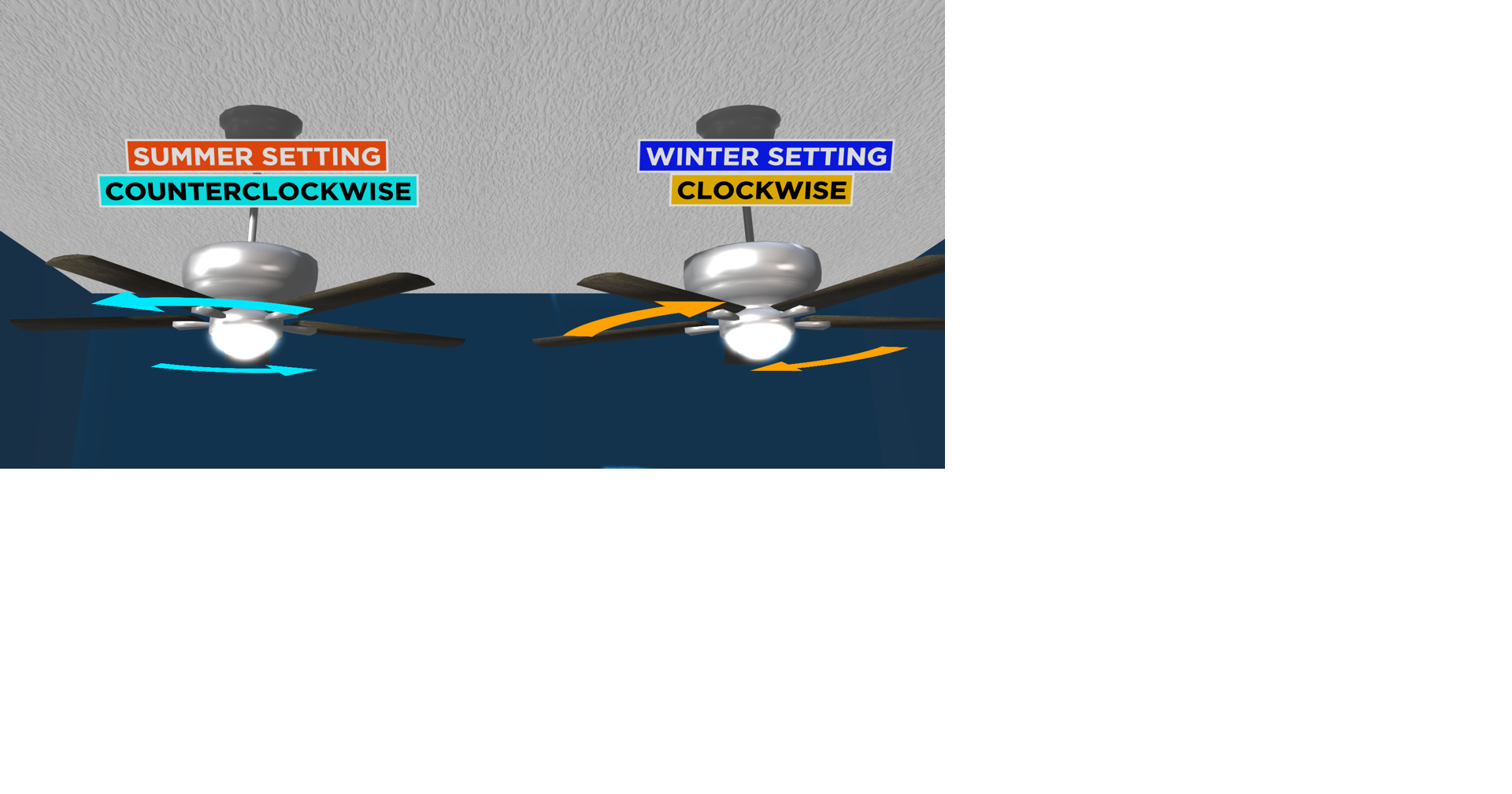 cool setting on ceiling fan