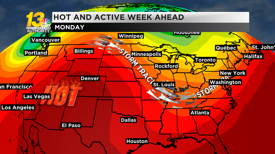 Hot temperatures and active weather move in this week | Top Stories ...
