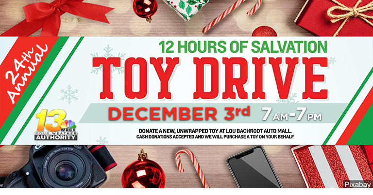 12 Hours of Salvation Toy Drive happening today | Top Stories | wrex.com