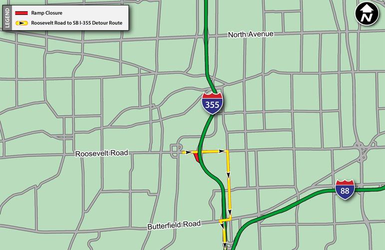 Overnight lane closures along I-355 in Lombard moved to next weekend ...