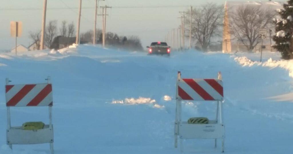 Blowing and drifting snow closes road in Creston | News | wrex.com