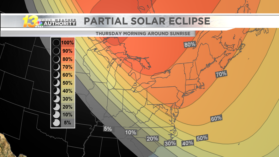 Partial solar eclipse takes a bite out of the sun Thursday morning ...