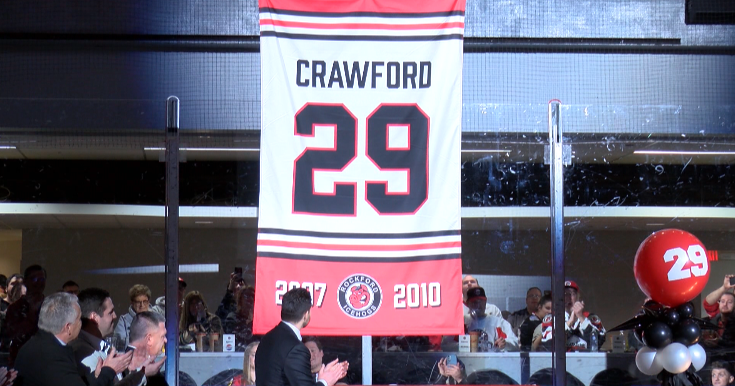 IceHogs retire Corey Crawford's number 29 in front of sold out BMO ...