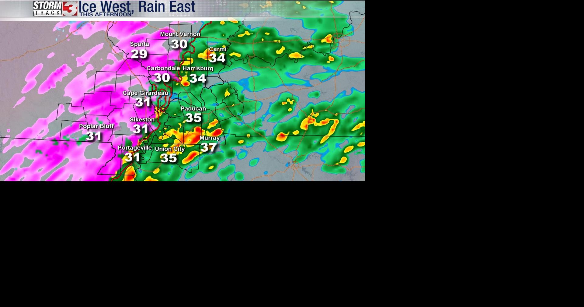 Round 2 brings a mix of freezing rain & rain by midday Thursday | News ...