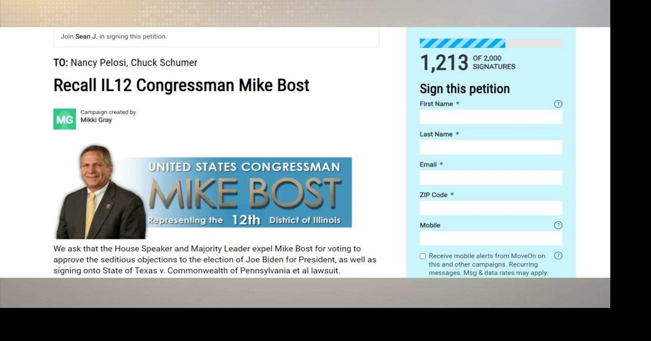 Dozens sign petition asking leaders in Congress to expel Rep. Mike Bost ...