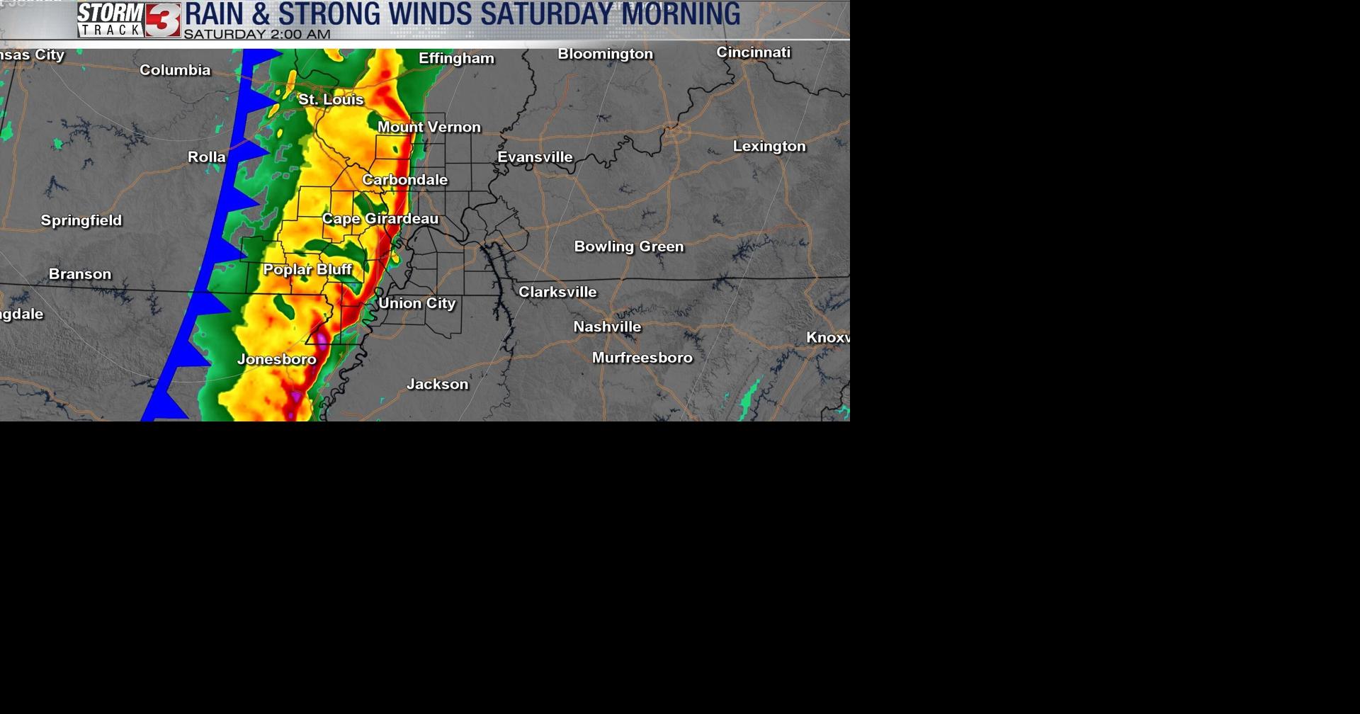 Warm Friday, strong winds and a line of rain early Saturday morning ...