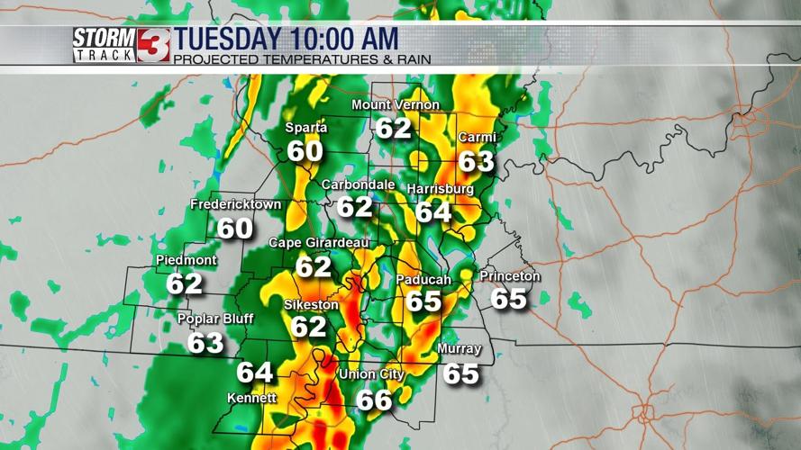 Another gusty day, tracking a chance for widespread showers and storms ...