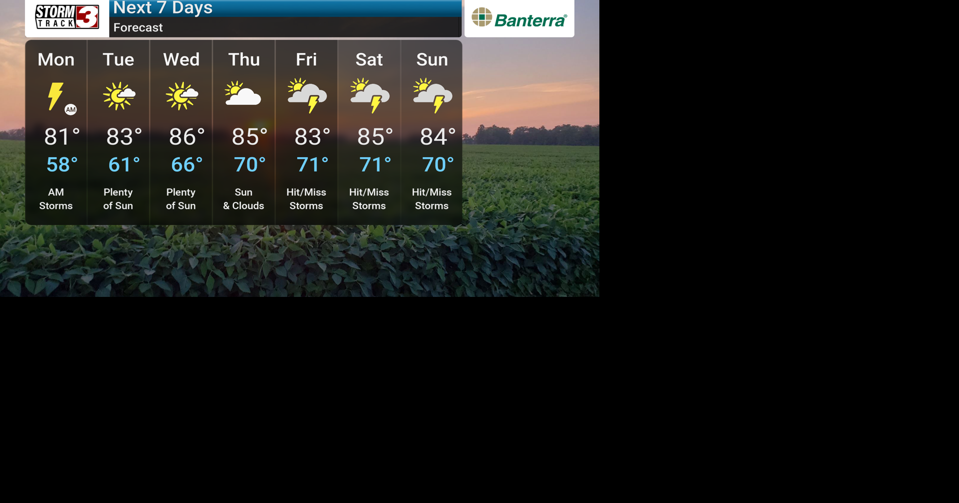 Sct'd Storms, Give Way to Early Week Comfort | Forecast | wsiltv.com