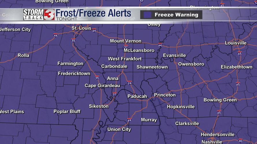 A Freeze Warning has been issued for tonight, near record low ...