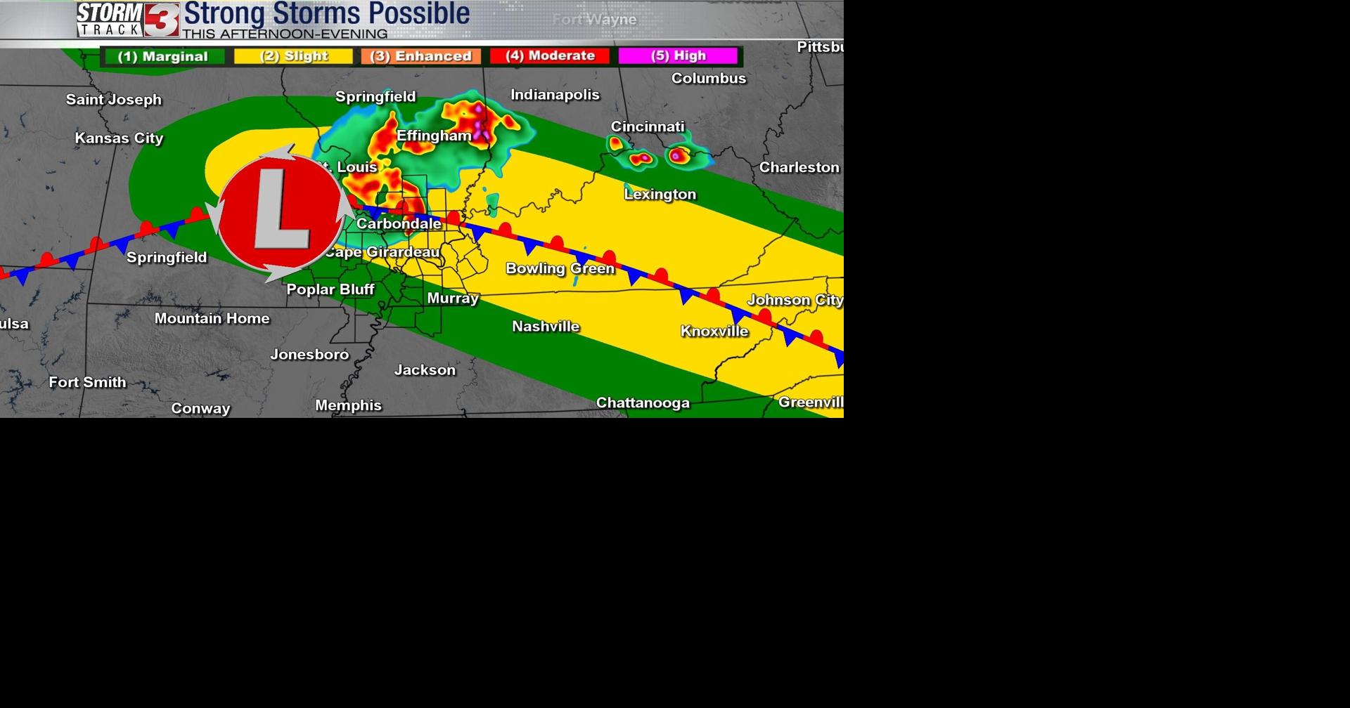 A few strong storms possible later Thursday afternoon | News | wsiltv.com