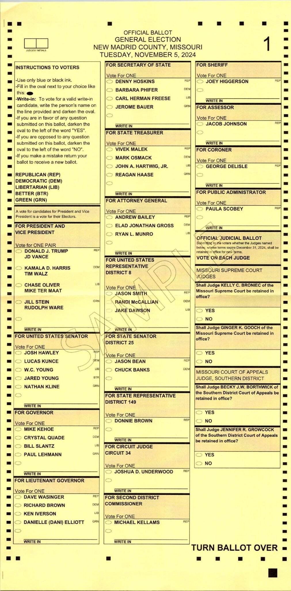 Missouri Sample Ballots for November 5, 2024 | Your Voice, Your Vote | wsiltv.com