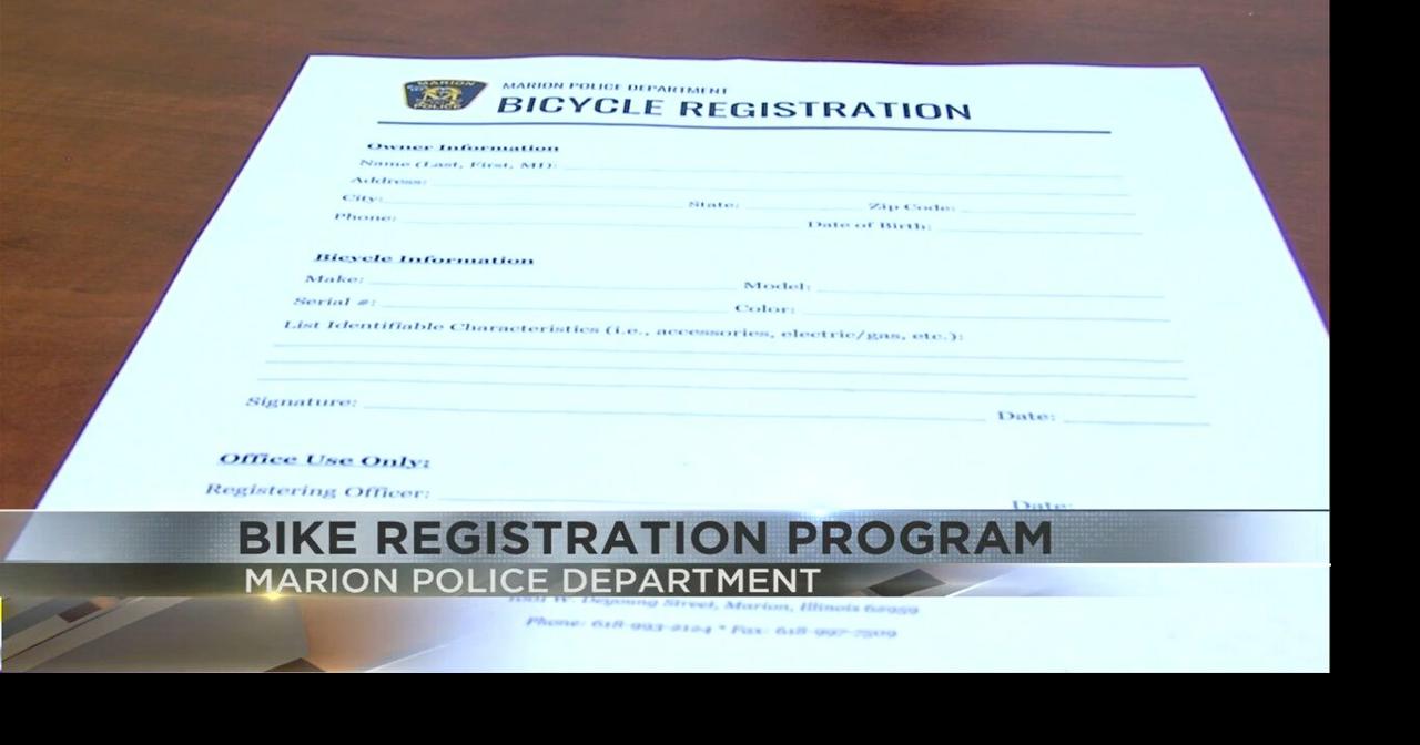 Marion Police to Start Bicycle Registration Program | Illinois | wsiltv.com