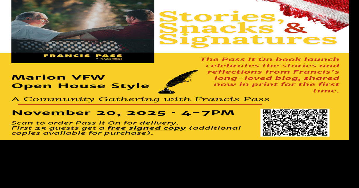 Free signed books at Francis Pass event in Marion, Nov. 20 | Illinois ...