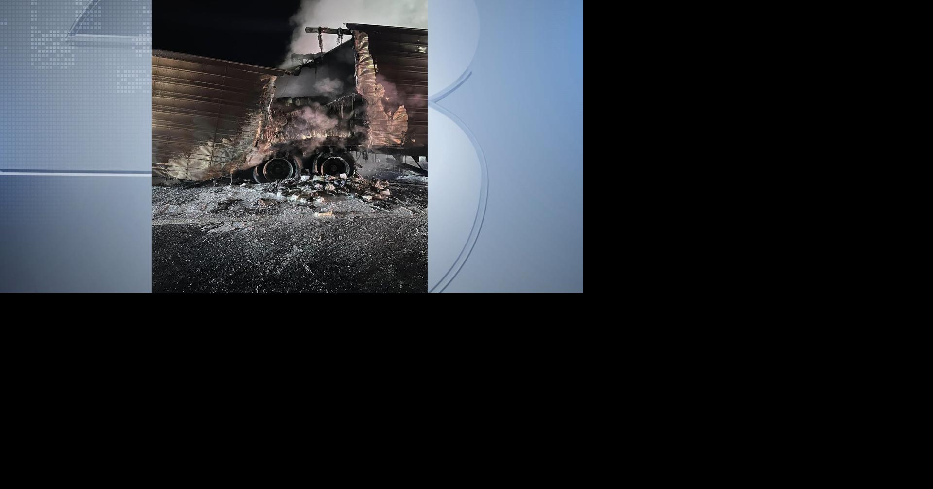 Semi-truck trailer hauling milk catches fire in Kentucky | Kentucky ...